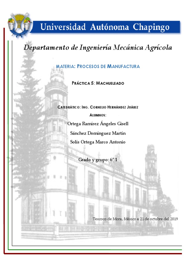 Práctica#5 Machueleado | PDF | Tornillo | Equipo