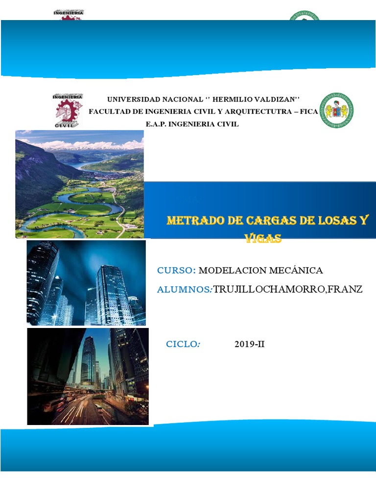 Informe Metrado de Cargas Vigas - Losa Listo | Descargar gratis PDF | Construyendo tecnología ...