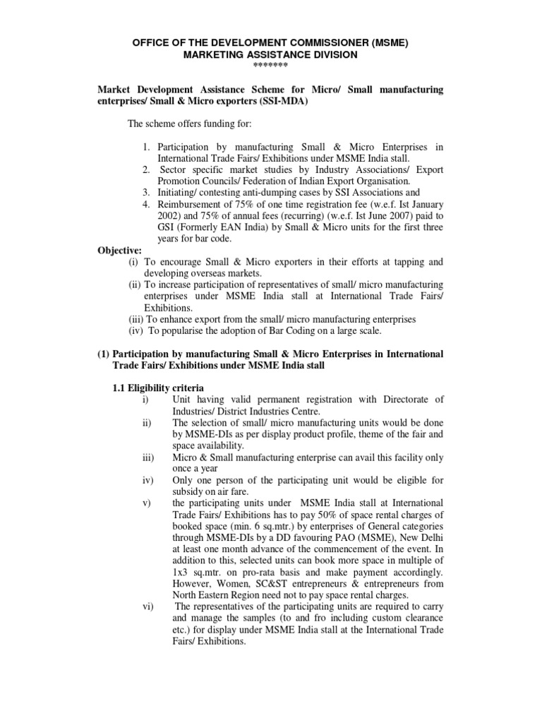 MSME MDA Guidelines | PDF | Small And Medium Sized Enterprises | Government