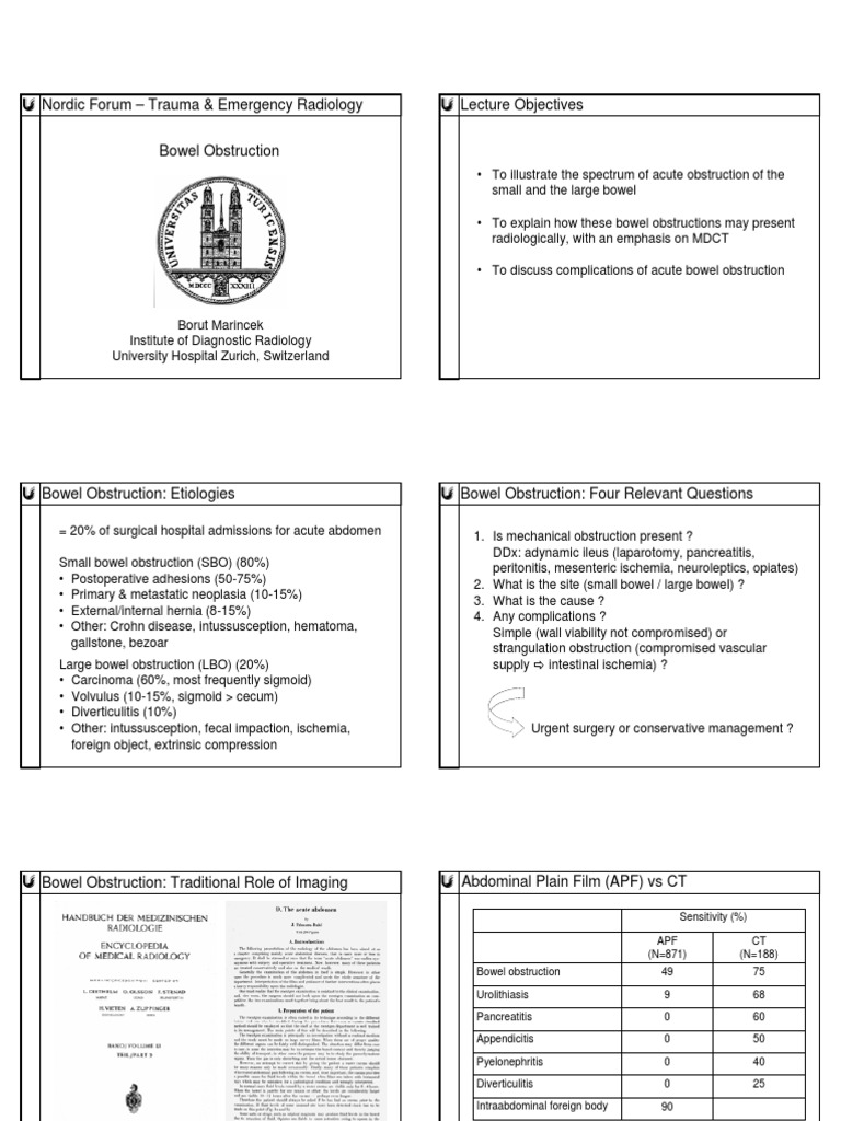 Bowel Obstruction Handout | PDF | Gastroenterology | Medical Specialties