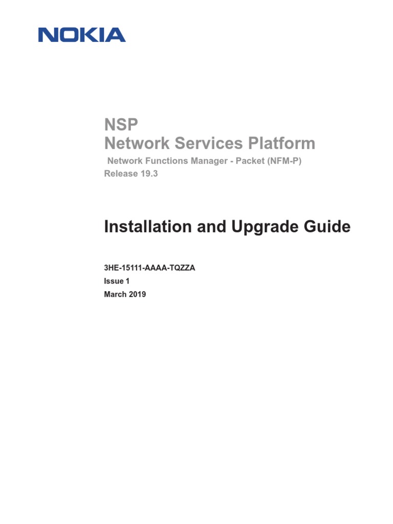 NSP NFM-P 19.3 Installation and Upgrade Guide PDF | PDF | Transport ...