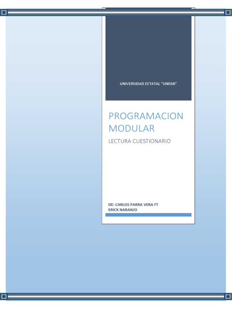 Programacion Modular PDF | PDF | Variable (informática) | Algoritmos