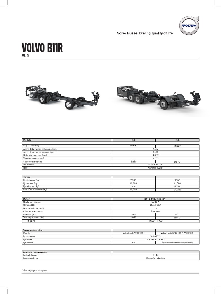 B11R 6x2 4x2 Euro 5 New PDF | PDF | Eje | Industria automotriz