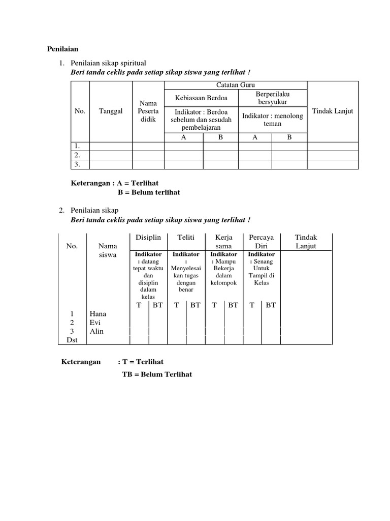 Penilaian Sikap Dan Religius | PDF