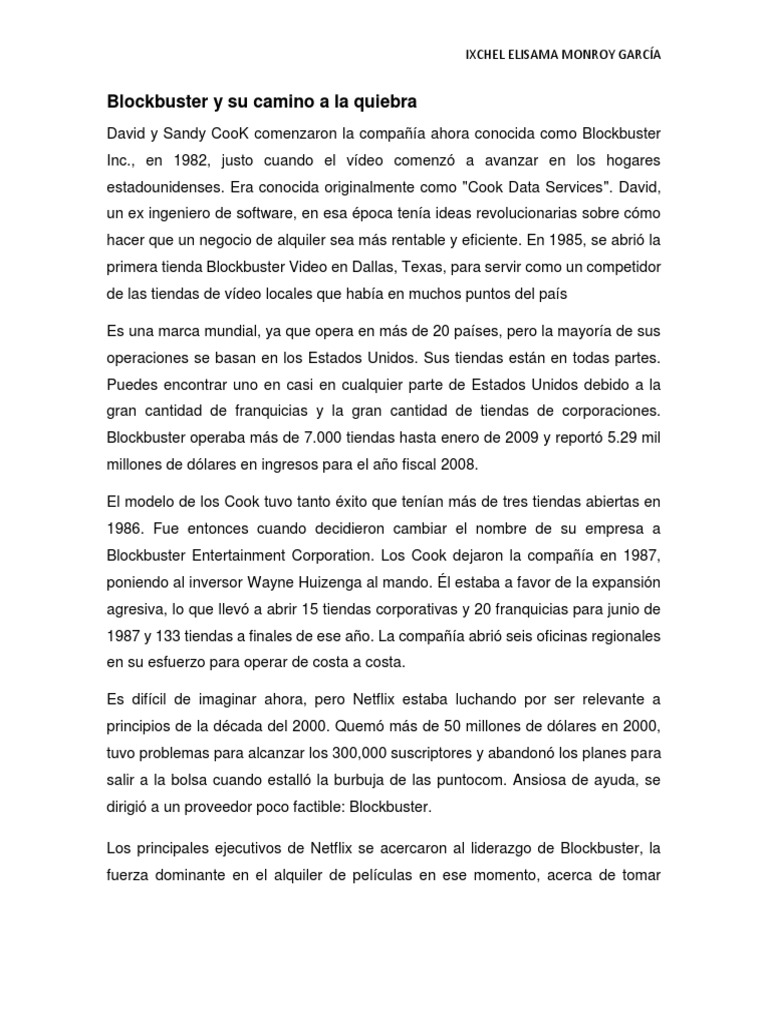 Blockbuster y Su Camino A La Quiebra | PDF | Business
