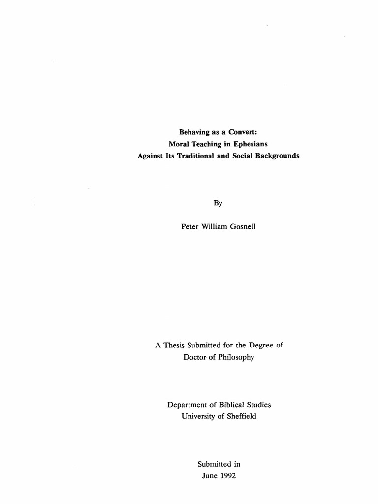 Moral Teaching in Ephesians PDF | PDF | Epistle To The Ephesians | Religious Conversion