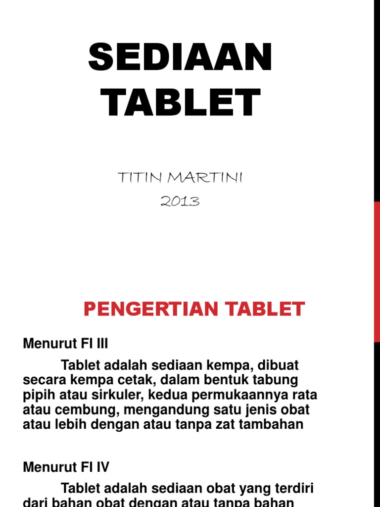 Sediaan Tablet | PDF