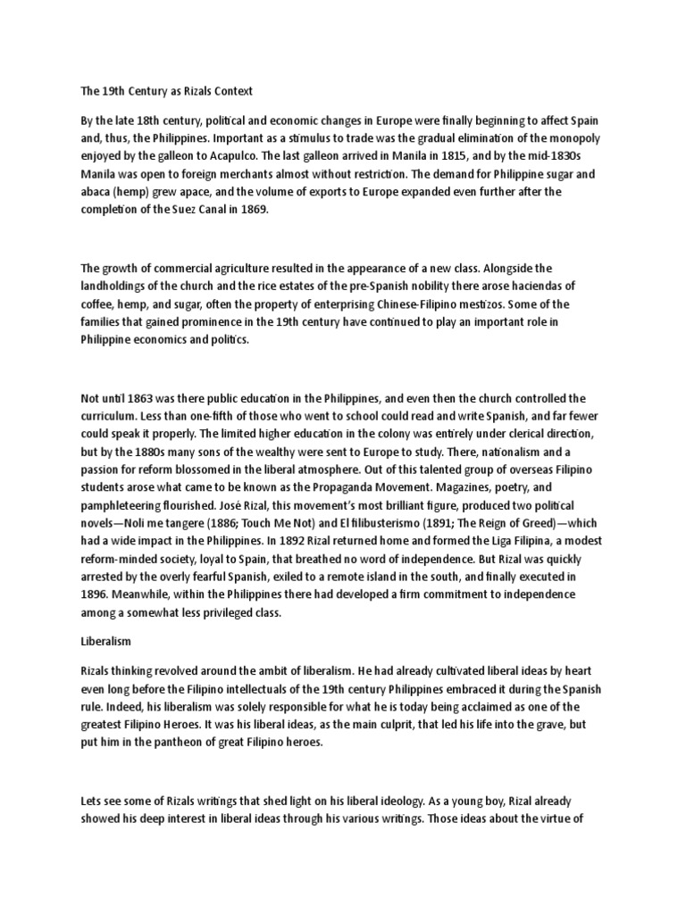 The - 19th - Century As Rizal Context Notes-WPS - Office | PDF | Government