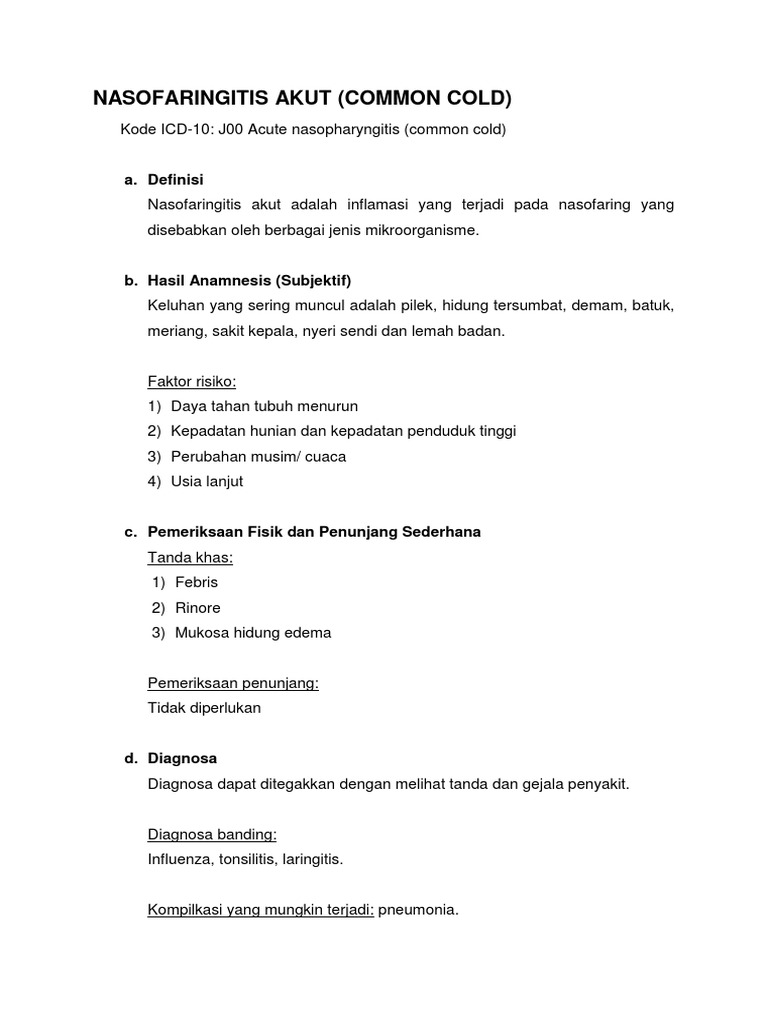 Nasofaringitis Akut | PDF | Pengembangan Diri | Kesehatan Holistik