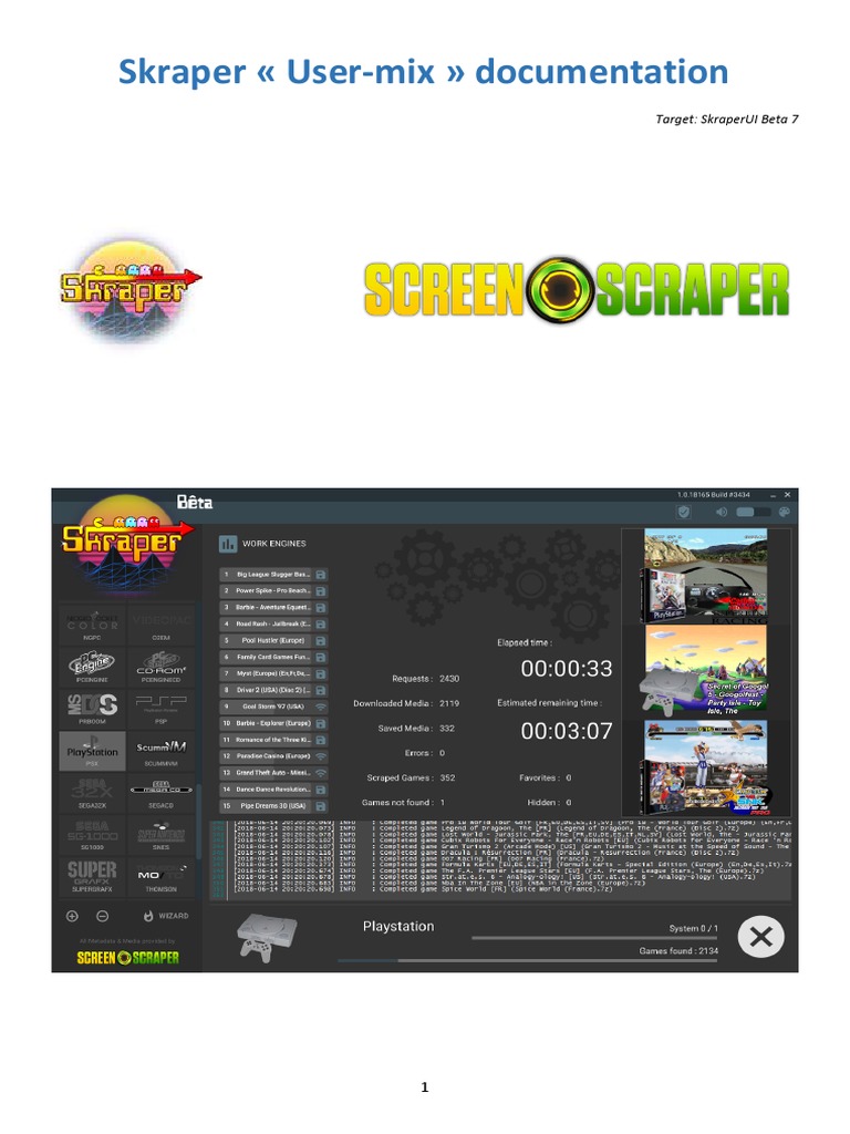 Skraper (Beta7) UserMix (EN) PDF | PDF | Xml | File Format