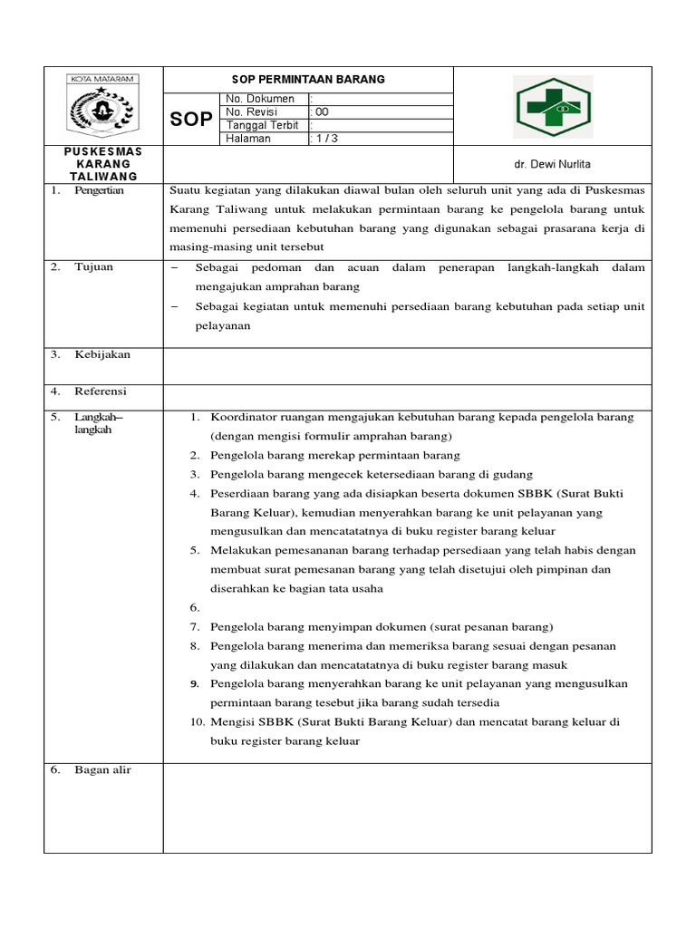 SOP Permintaan Barang | PDF