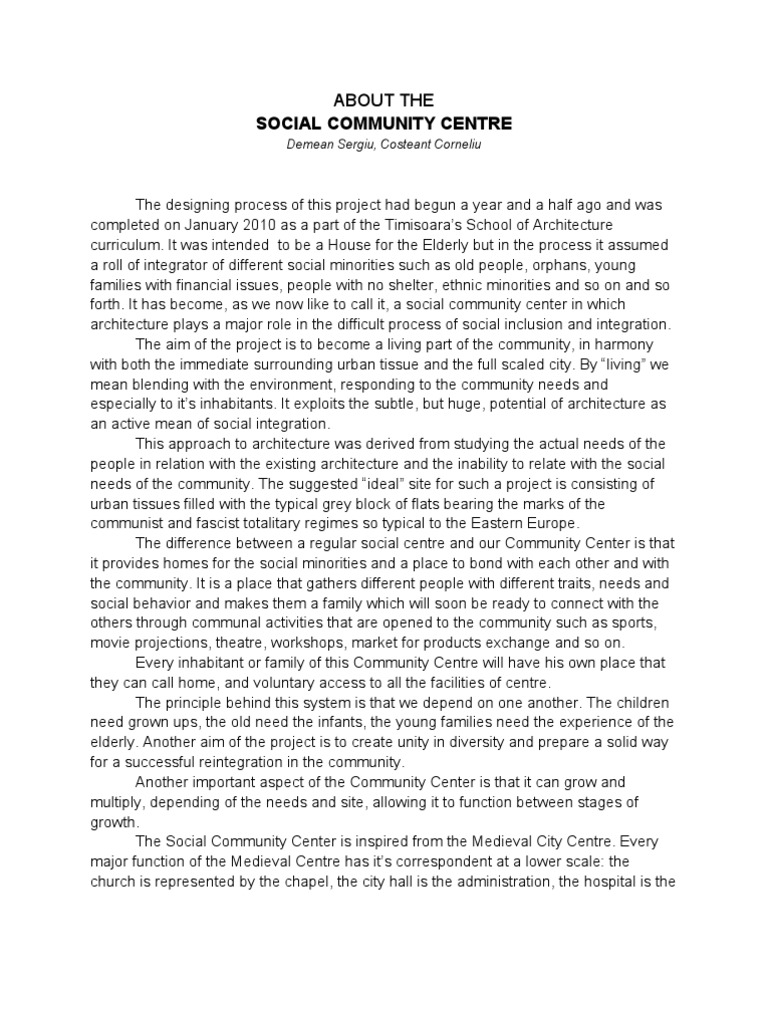 Social Community Center | PDF | Community