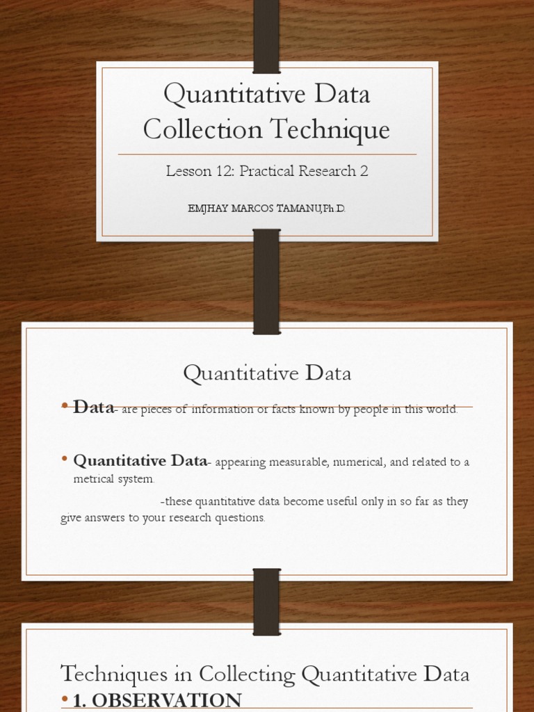 Quantitative Data Collection Technique | PDF | Level Of Measurement ...