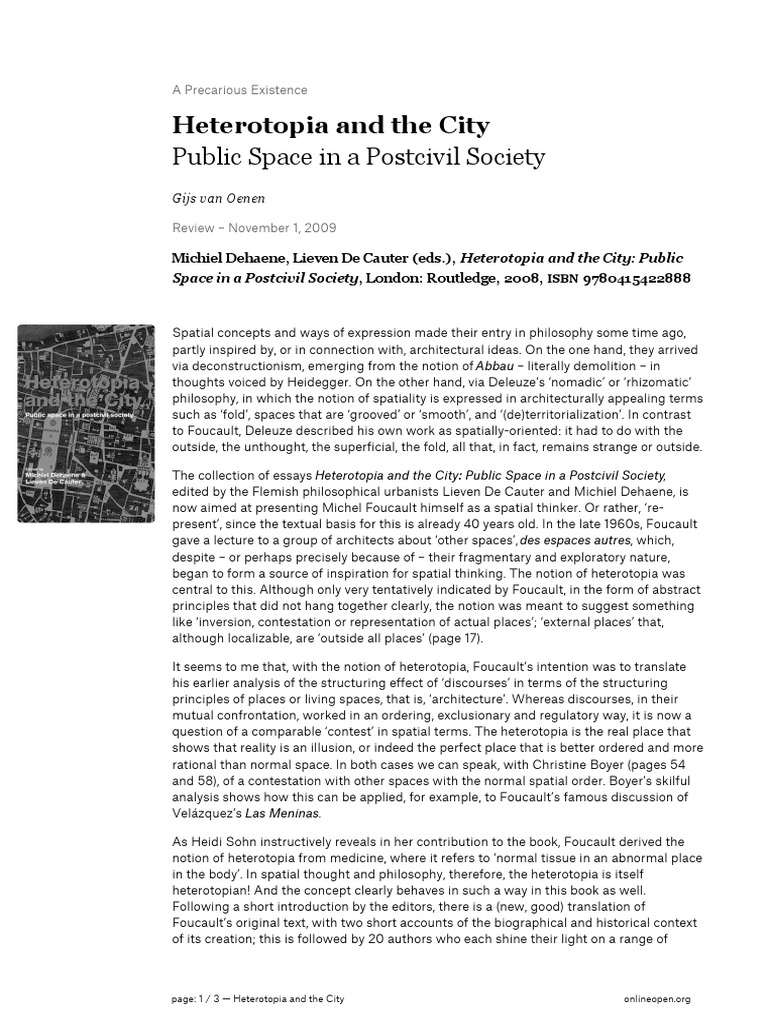 Heterotopia and The City | PDF | Discourse | Deviance (Sociology)