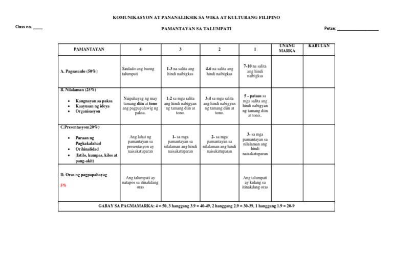 PAMANTAYAN SA TALUMPATI.docx