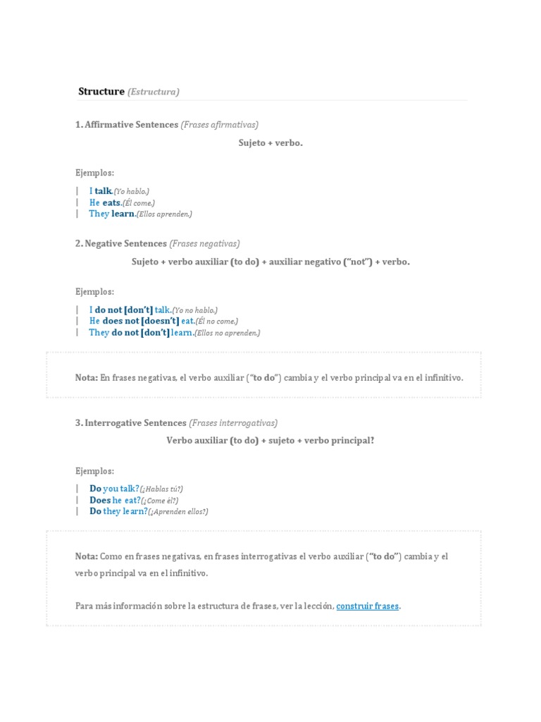 Repaso Present Simple Grado 7 | PDF | Verbo | Gramática