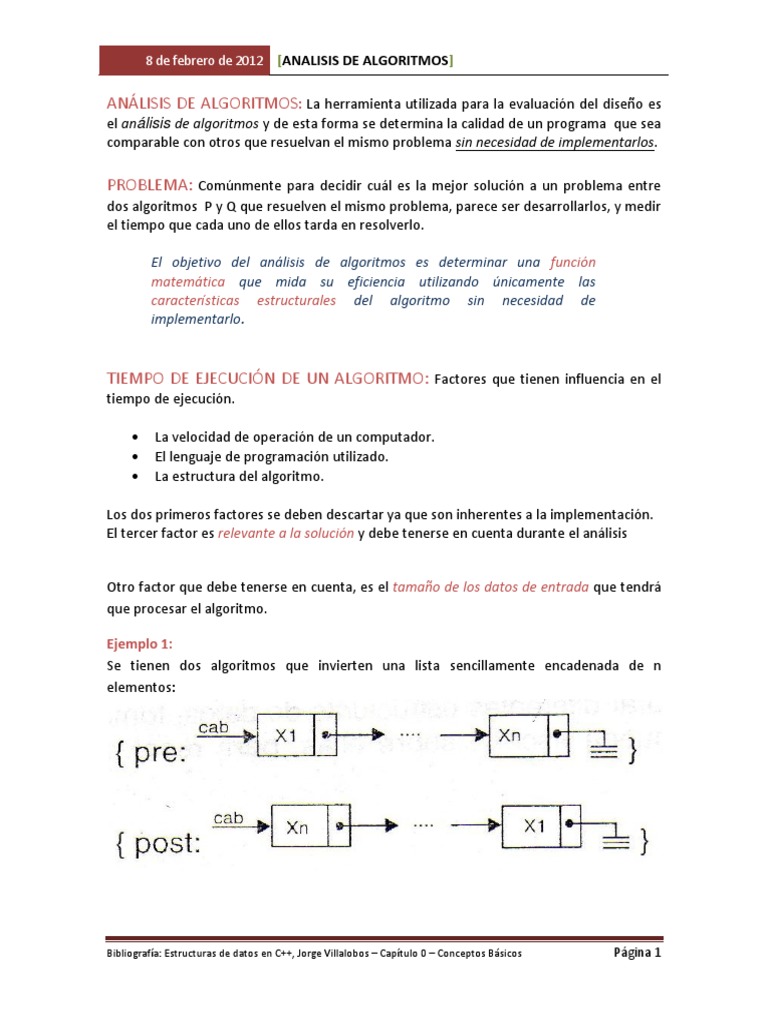 Análisis de Algoritmos PDF | PDF | Teoría de la complejidad ...