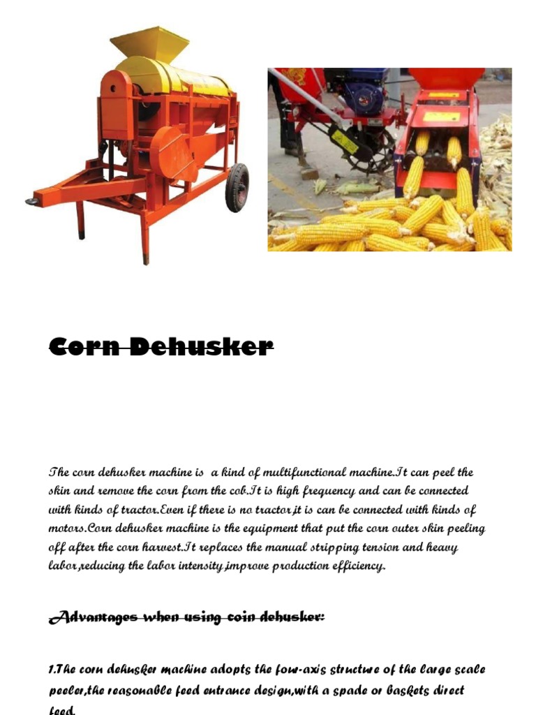 Corn Dehusker and Rice Harvester | PDF | Technology & Engineering