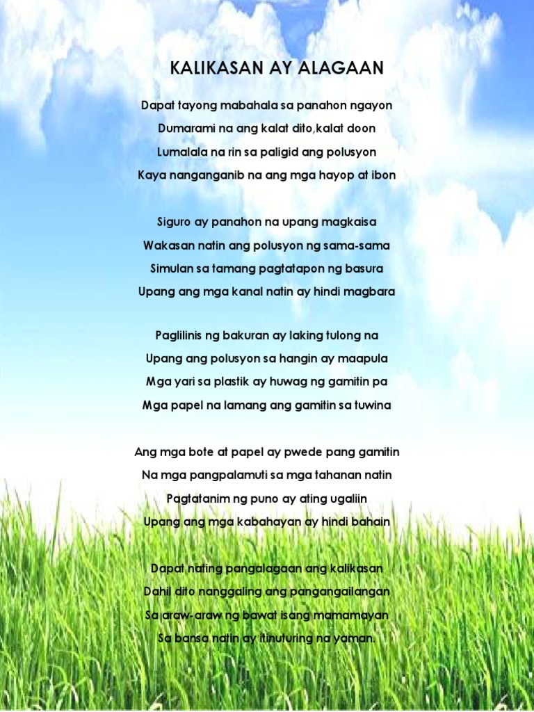 Kalikasan Ay Alagaan | PDF
