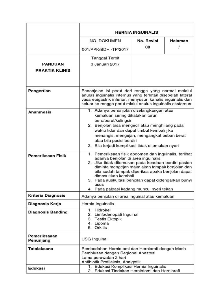 PPK Hernia Inguinalis 2017 - 1 | PDF