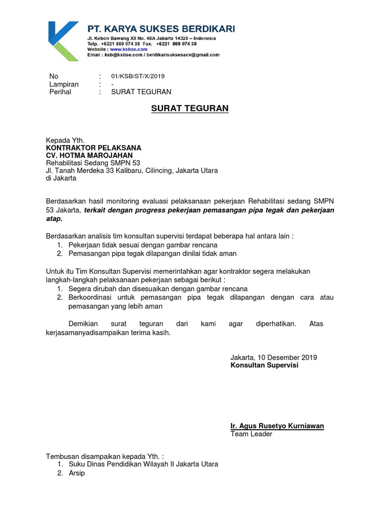 Surat Teguran | PDF