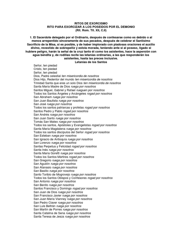 Rito de Exorcismo de Personas Poseidas | PDF | Trinidad | Cristo (título)