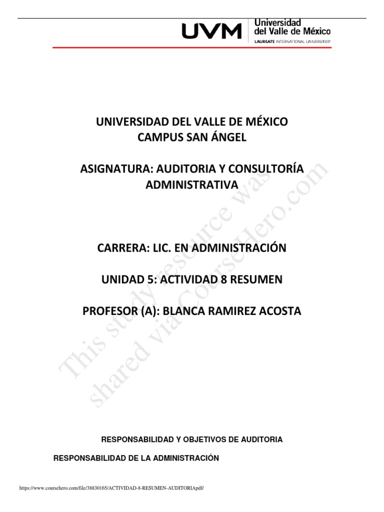 A8a PDF | PDF | Auditoría | Contralor