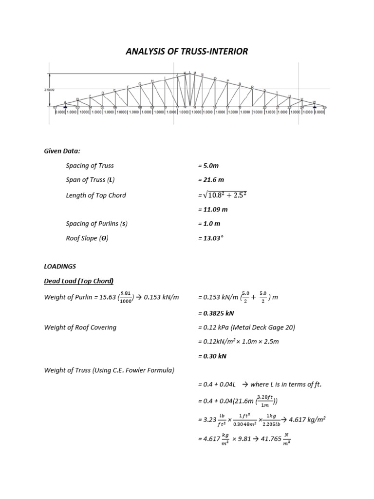 Truss Load Analysis and Design | PDF | Truss | Components