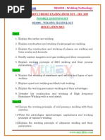 ME6008 Welding Technology Exam Questions | PDF | Computers | Technology ...