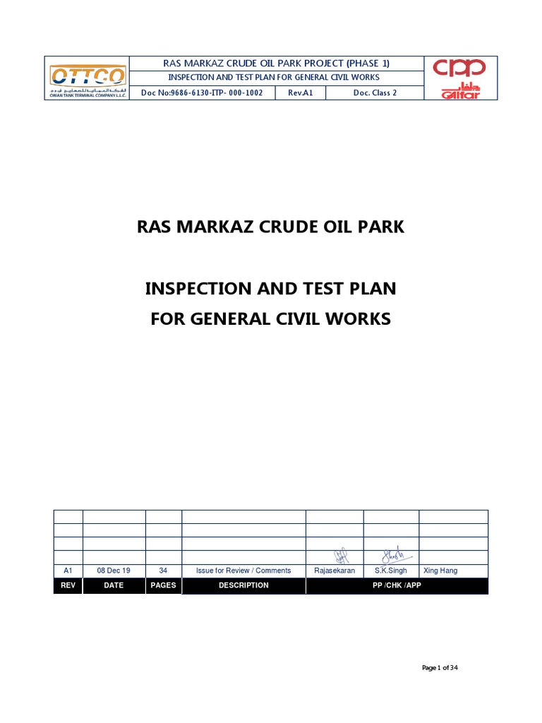 9686-6130-ITP - 000-1002 - Inspection and Test Plan For General Civil ...