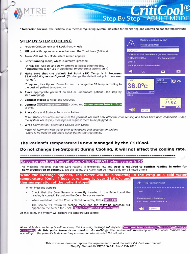 Guide to Cooling and Rewarming Patients Using the CritiCool Thermal ...