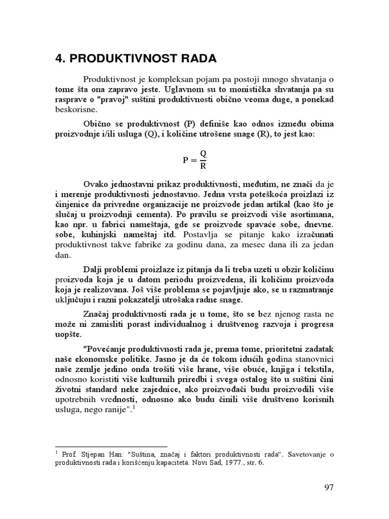 4 Produktivnost Rada | PDF
