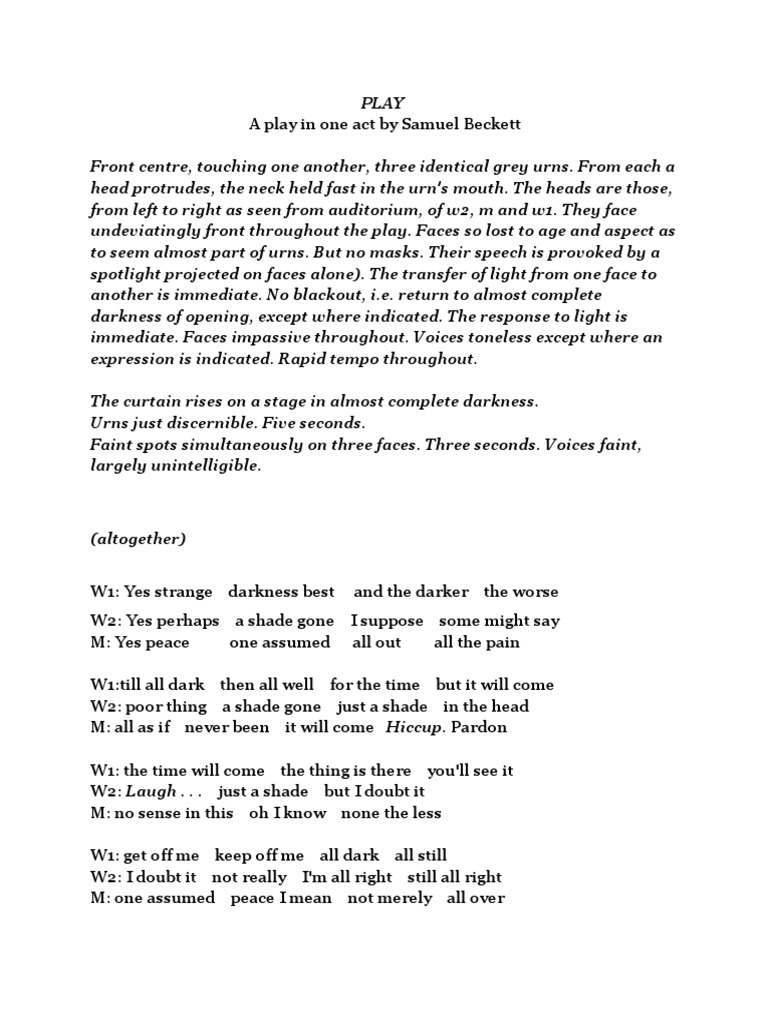Play Samuel Beckett Pdf