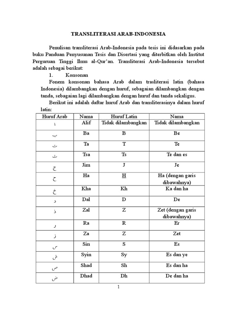 Transliterasi Arab | PDF