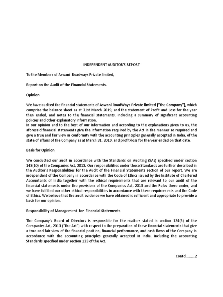 Audit Report New Formate | PDF | Auditor's Report | Financial Audit