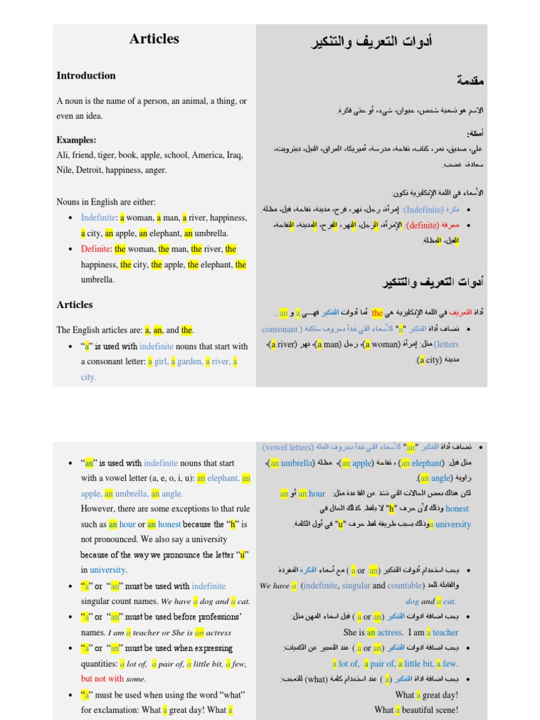 Learn English Lesson 03 English Articles PDF | PDF