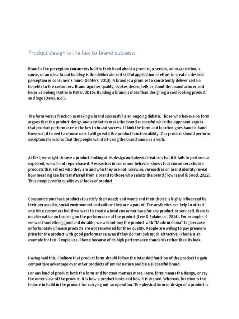 Marketing Essay | PDF | Product Design | Brand
