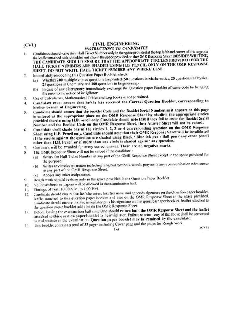 AP ECET Civil Engineering Question Paper PDF | PDF