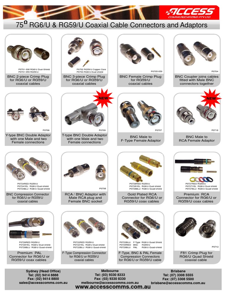 Coax Connectors Brochure PDF | PDF | Electrical Connector | Coaxial Cable