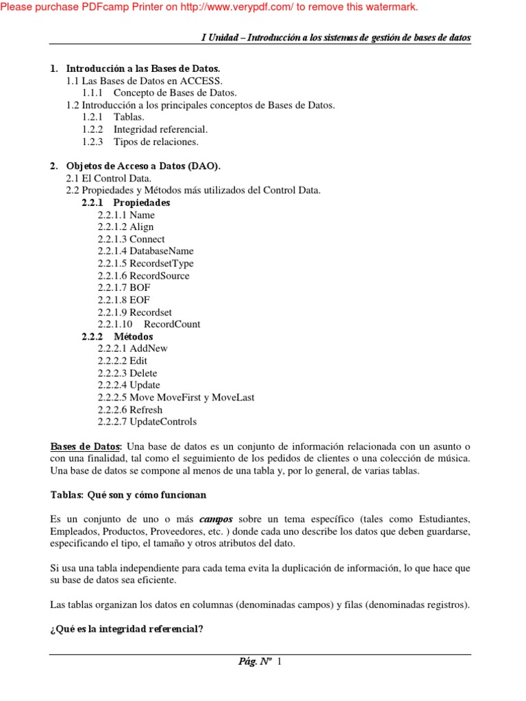 Bases de Datos y Visual Basic | PDF | Tabla (base de datos) | Software de gestión de datos