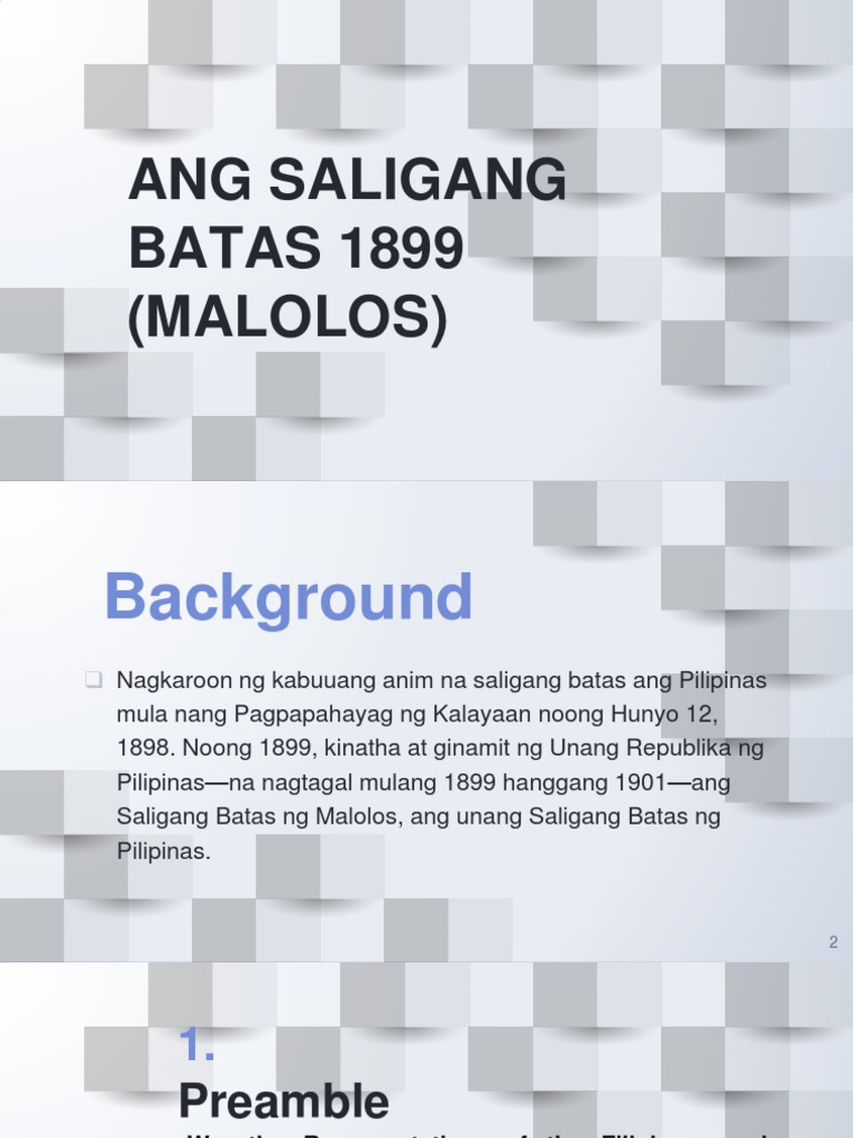Saligang Batas 1899 | PDF | Ethical Principles | Constitutional Law