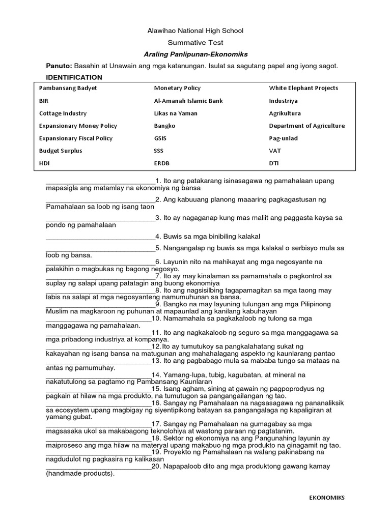 AP 4th Grading Summative | PDF AP 4th Grading Summative | PDF
