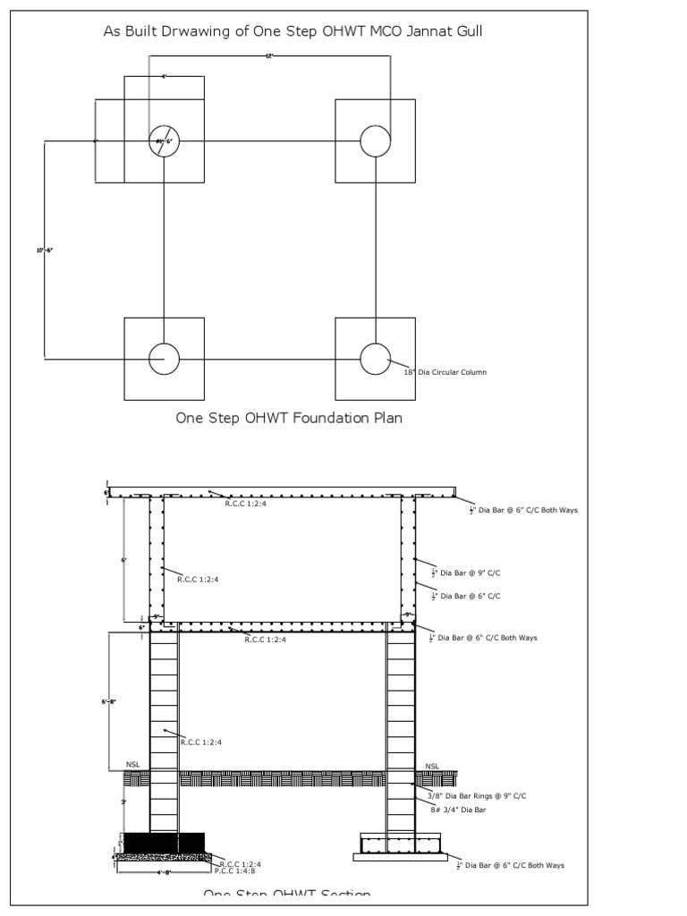 As Built Drawing of MCO Jannat Gull Water Tank | PDF