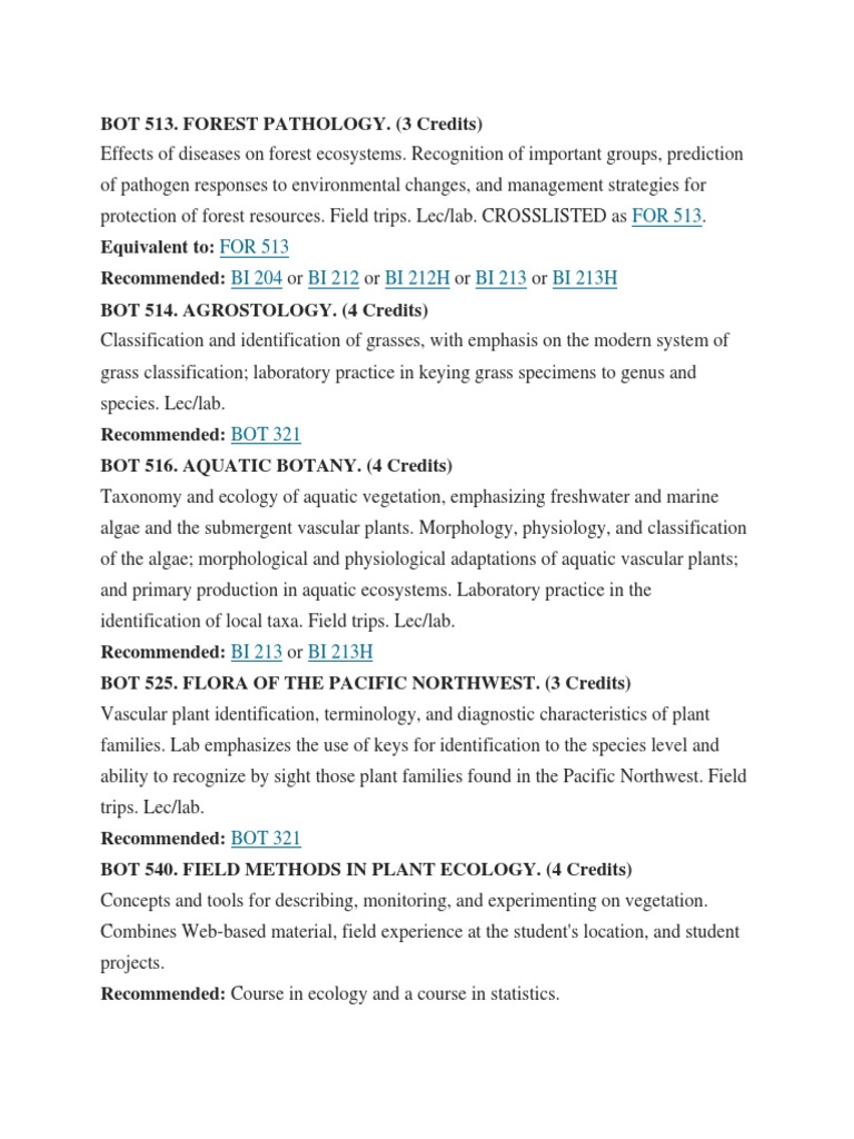 Botany Syllabus | PDF | Ecology | Aquatic Ecosystem