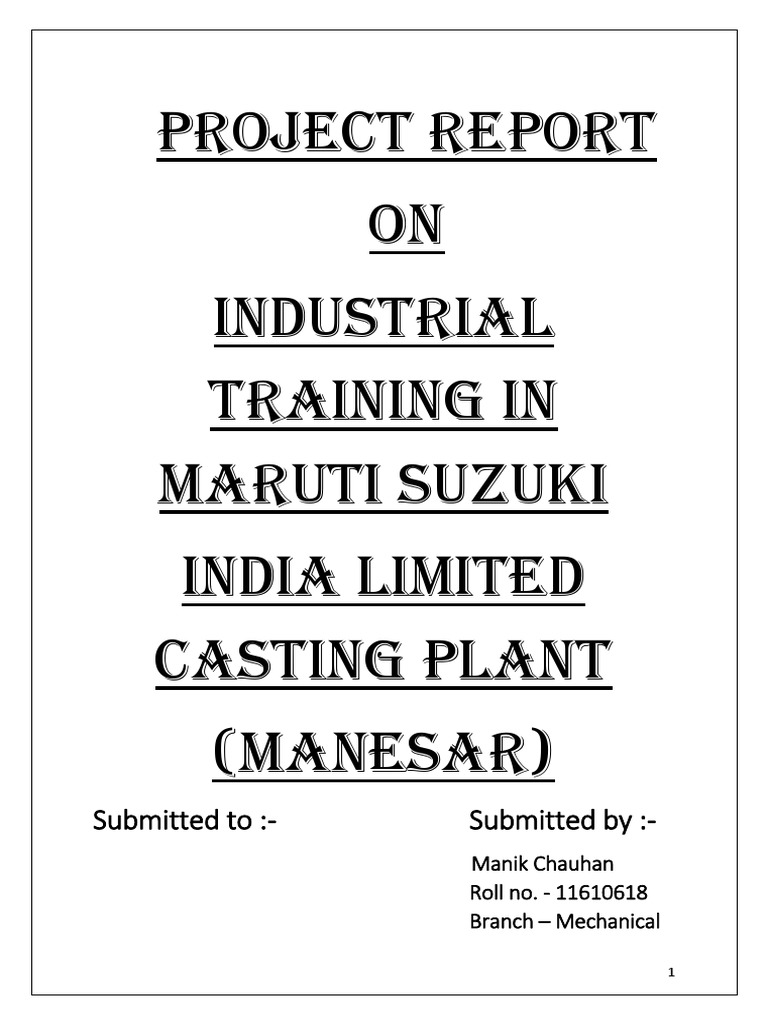 Project Report | PDF | Casting (Metalworking) | Thermography