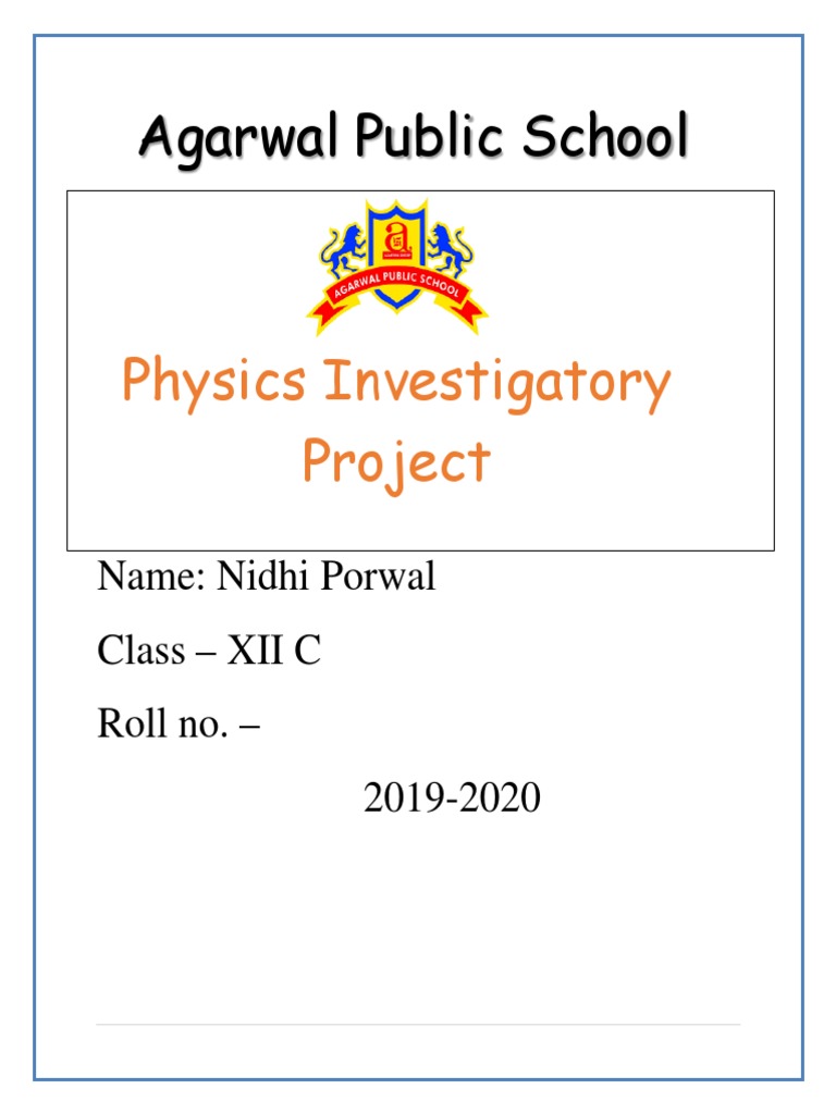 Physics Project PDF | PDF | Electromagnetic Induction | Magnetic Field