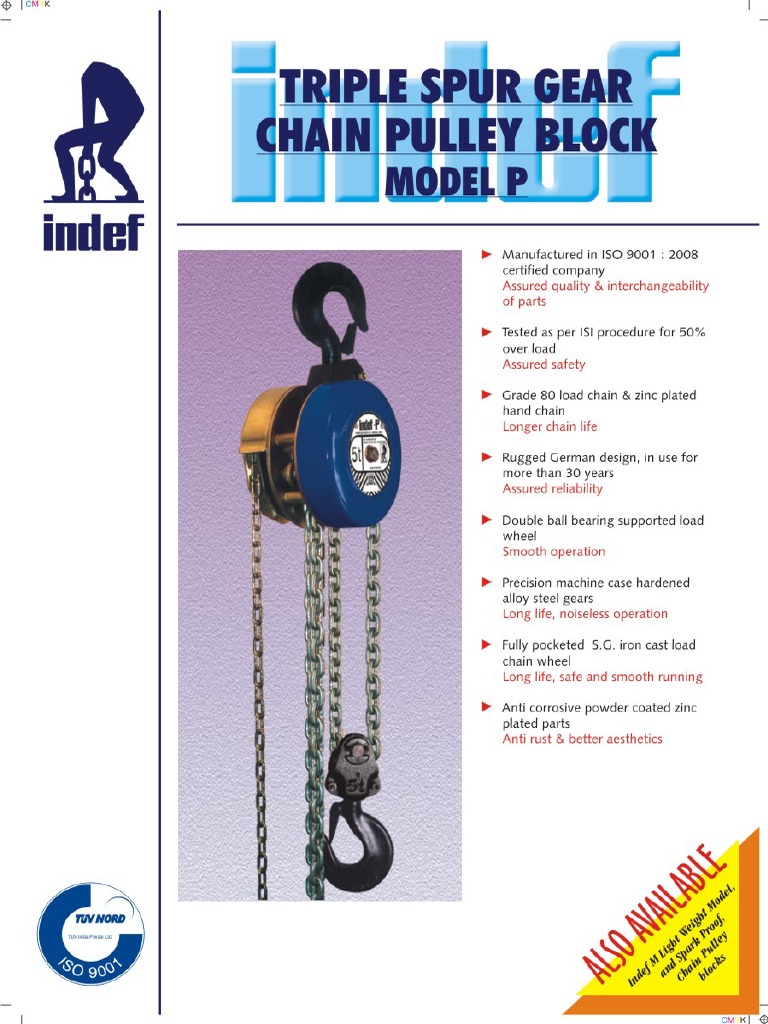 06 Triple Spur Gear Chain Pulley Block - Model P