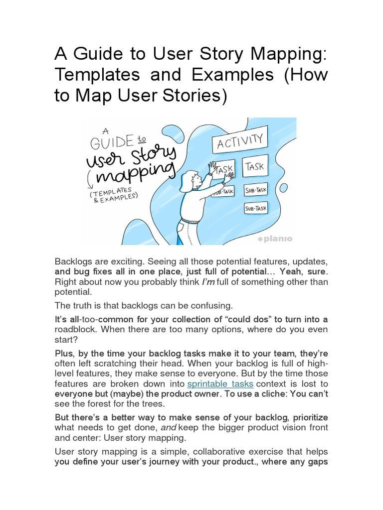 A Guide To User Story Mapping PDF | PDF | Scrum (Software Development) | Areas Of Computer Science