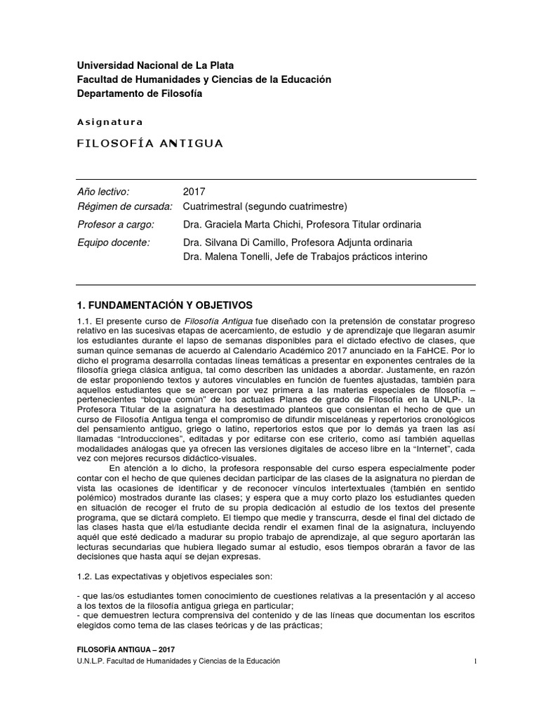 Programa FILOSOFÍA ANTIGUA 2017 UNLP PDF | Descargar gratis PDF ...