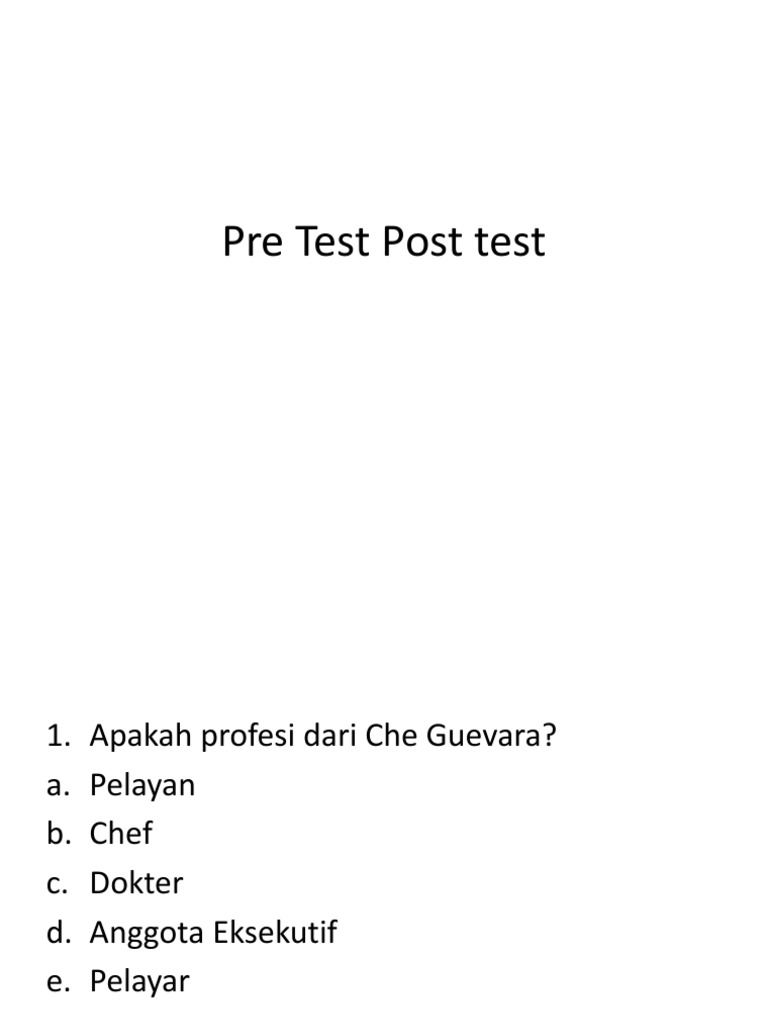 Pre Test Post Test | PDF | Karier & Perkembangan | Ilmu Sosial